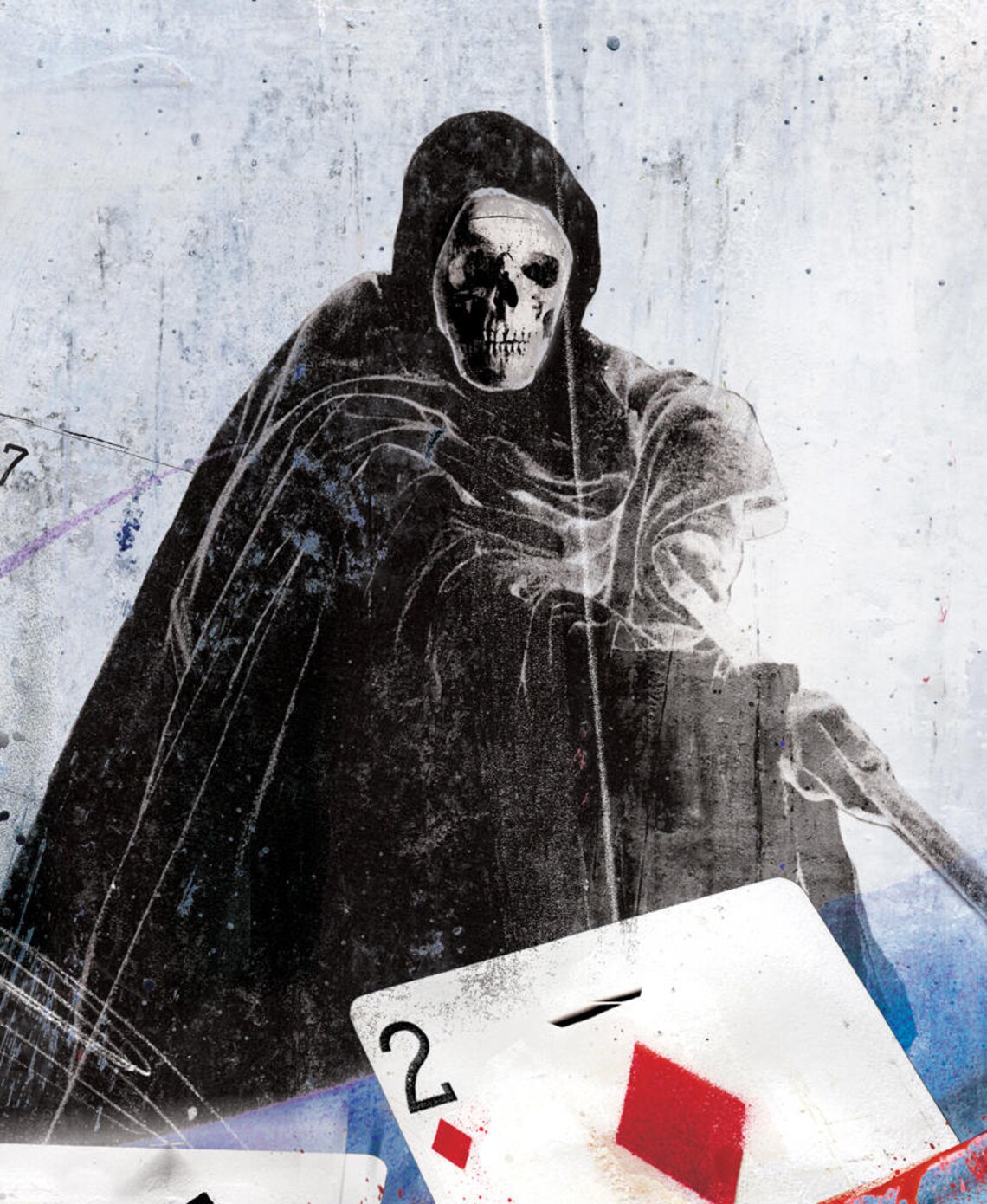Poker Grim Reaper Death Gambling Card Dead Illustration A3 Poster Print ...