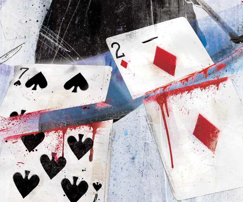 Poker Grim Reaper Death Gambling Card Dead Illustration A3 Poster Print ...