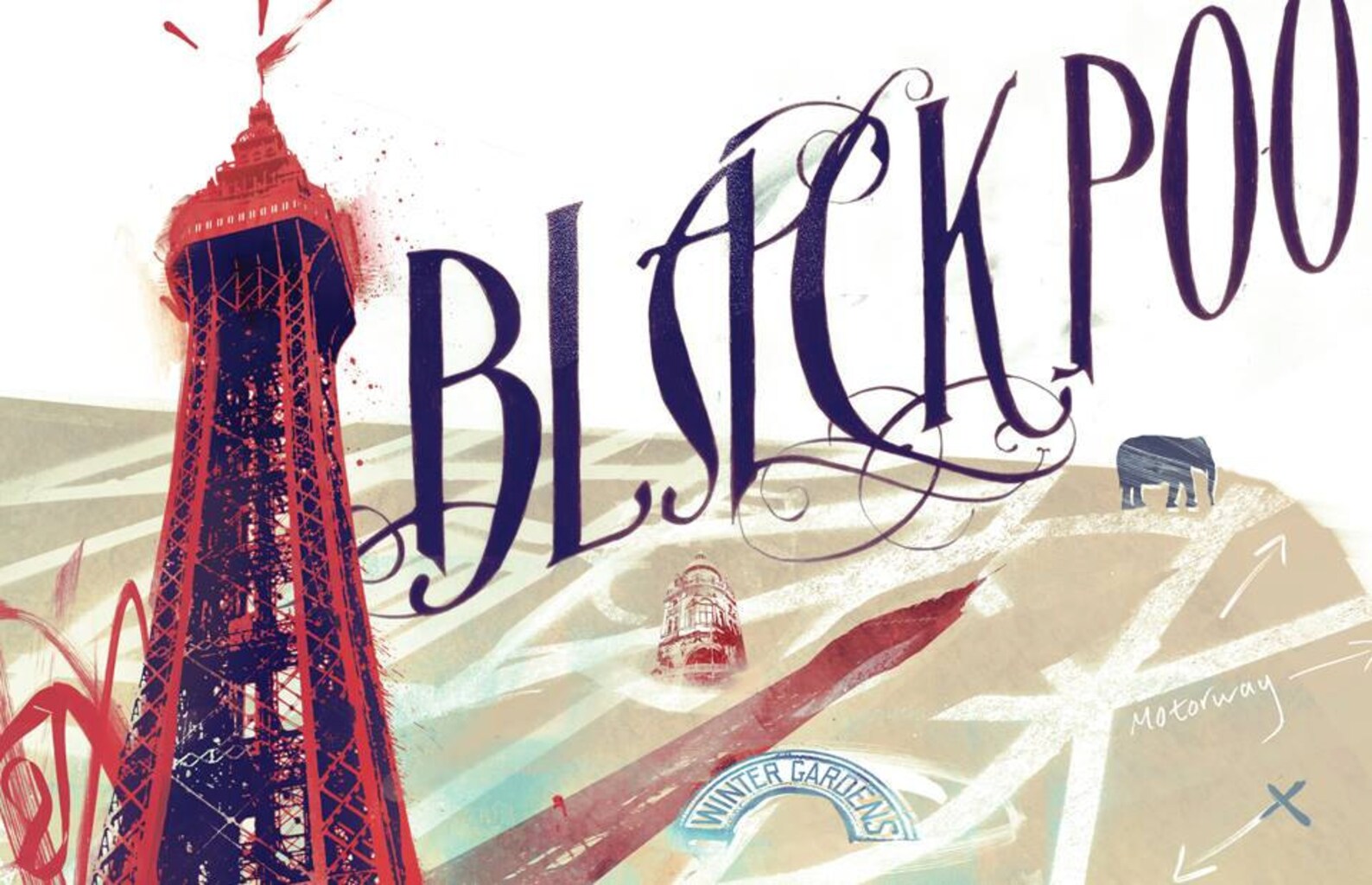 Vintage Blackpool Seaside Illustrated Map, England! A3 Poster Print ...