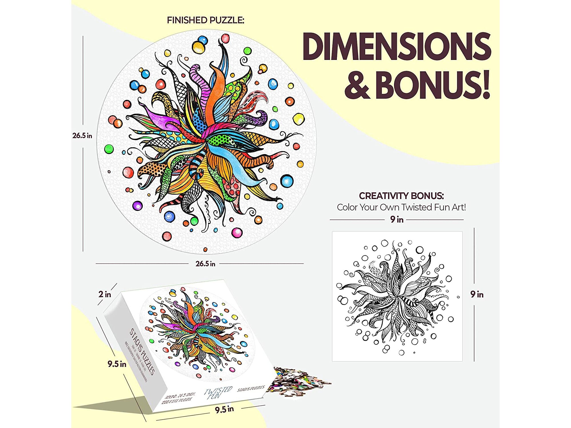 Jigsaw Puzzle Twisted Fun Round Puzzles 1000 Pieces - Etsy