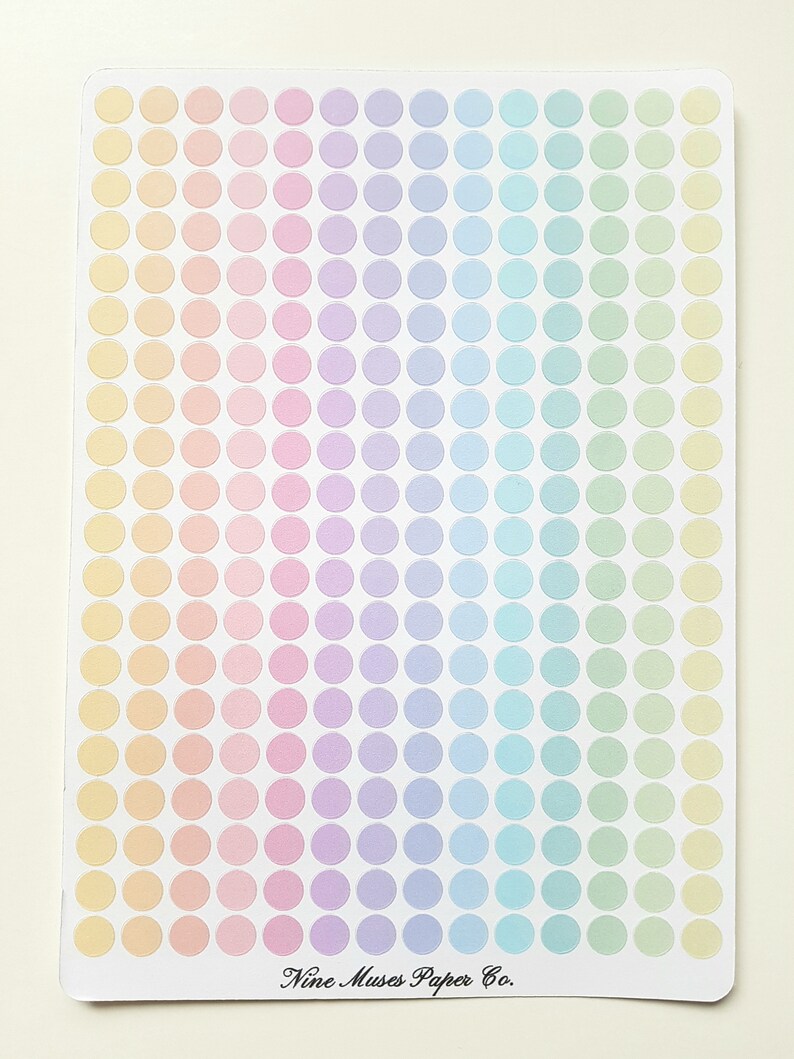 Pastel Dot Stickers - Planner Stickers for Planner, Journal, or ...