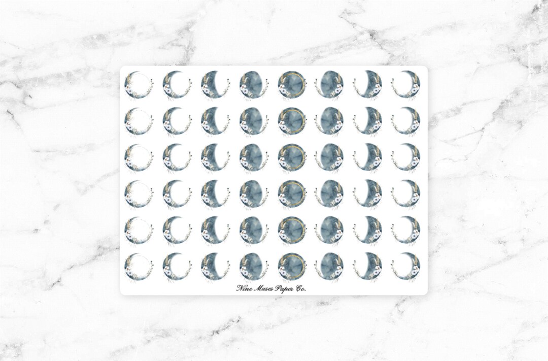 Mini Moon Phases Stickers - Planner Stickers for Planner, Journal, or ...