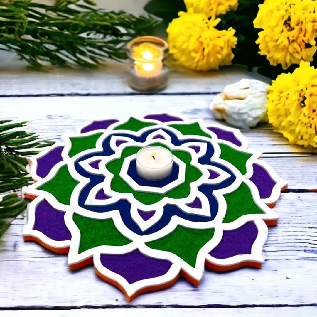 Rangoli Flower Mess-free Foam Mat, Includes 1 or 2 Mats, 10 in Wide for ...