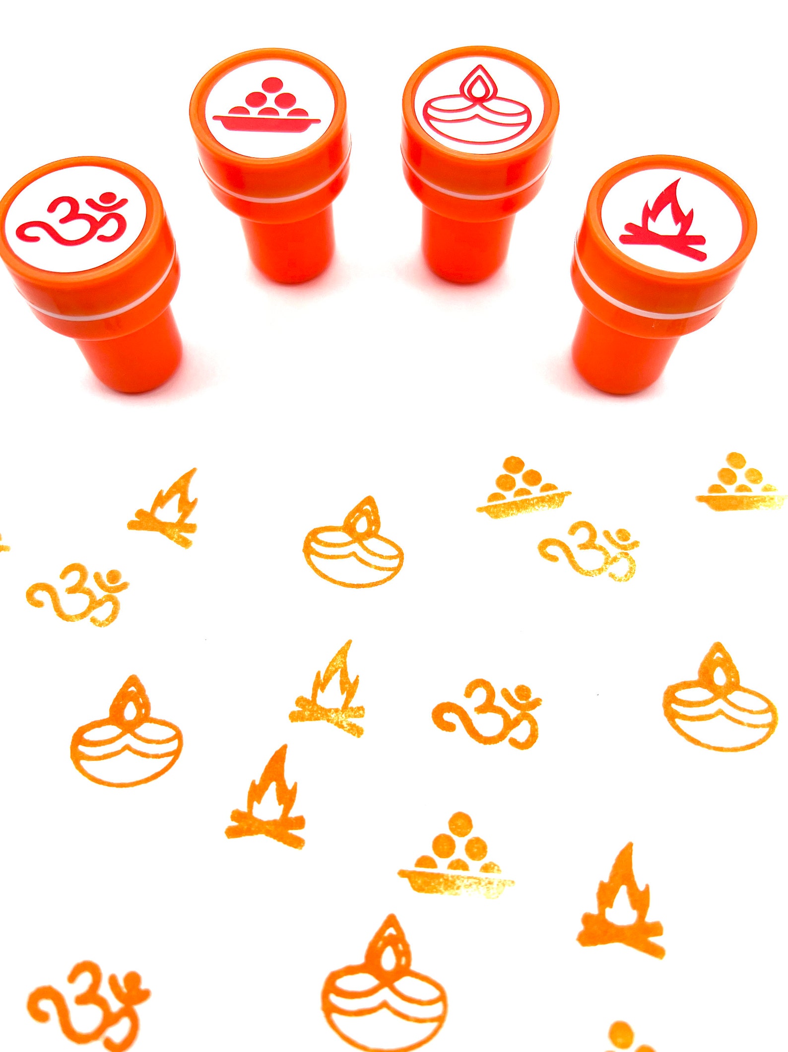 Diwali Art Self-ink Stamps for Kids - 24 Unique Indian Themed Designs ...
