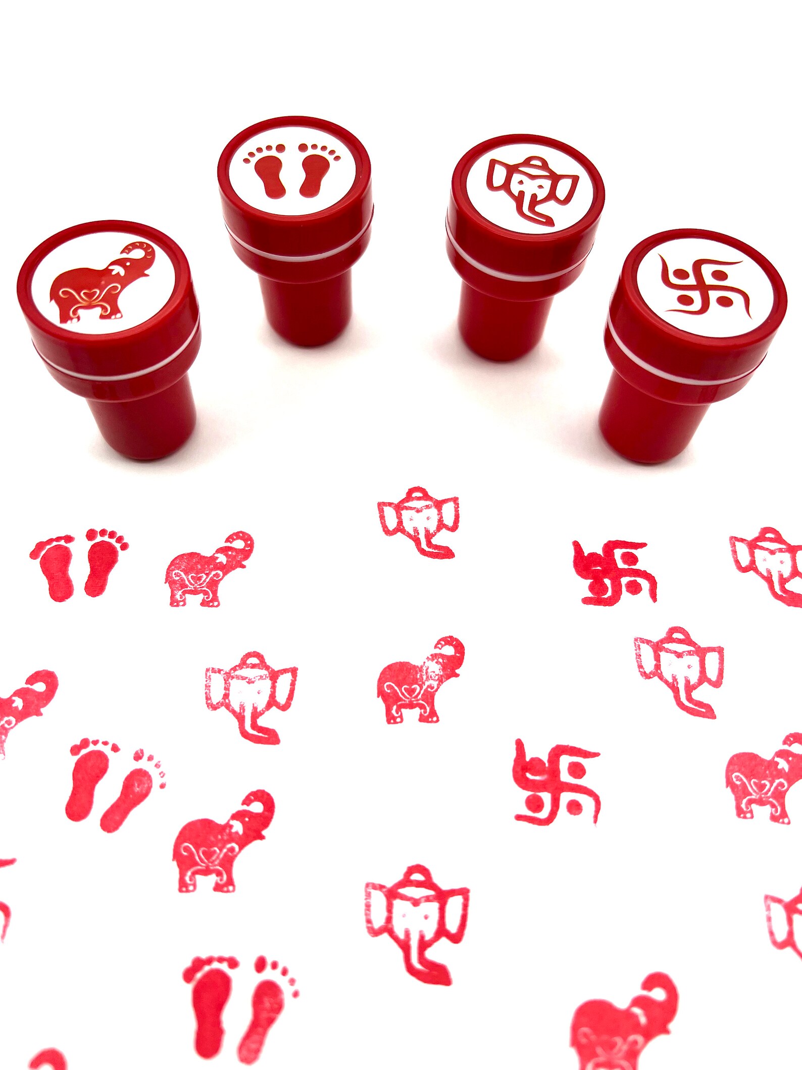 Diwali Art Self-ink Stamps for Kids - 24 Unique Indian Themed Designs ...
