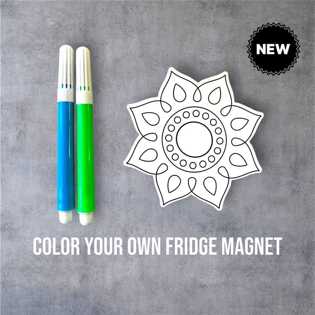 Rangoli Fridge Magnet Coloring Kit for Kids, Diwali Favors for Children ...