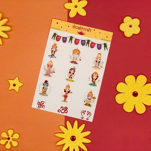 Hindu Gods, Goddesses and Symbols - 13 Stickers on 1 Sticker Sheet - Etsy