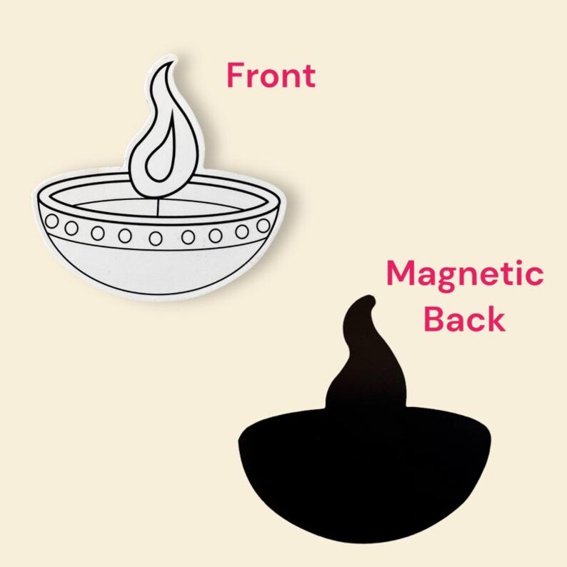 Diwali Diya Fridge Magnet Coloring Kit for Kids, DIY Gift, Diwali ...