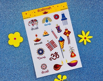 Diwali Diya Stickers 20/25 Stickers on 1 Sticker Sheet - Etsy