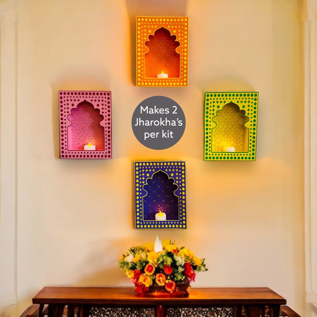 Jarokhas Paper Craft Kit – 9"x7" | Diwali Decoration, Jharokha Wall ...