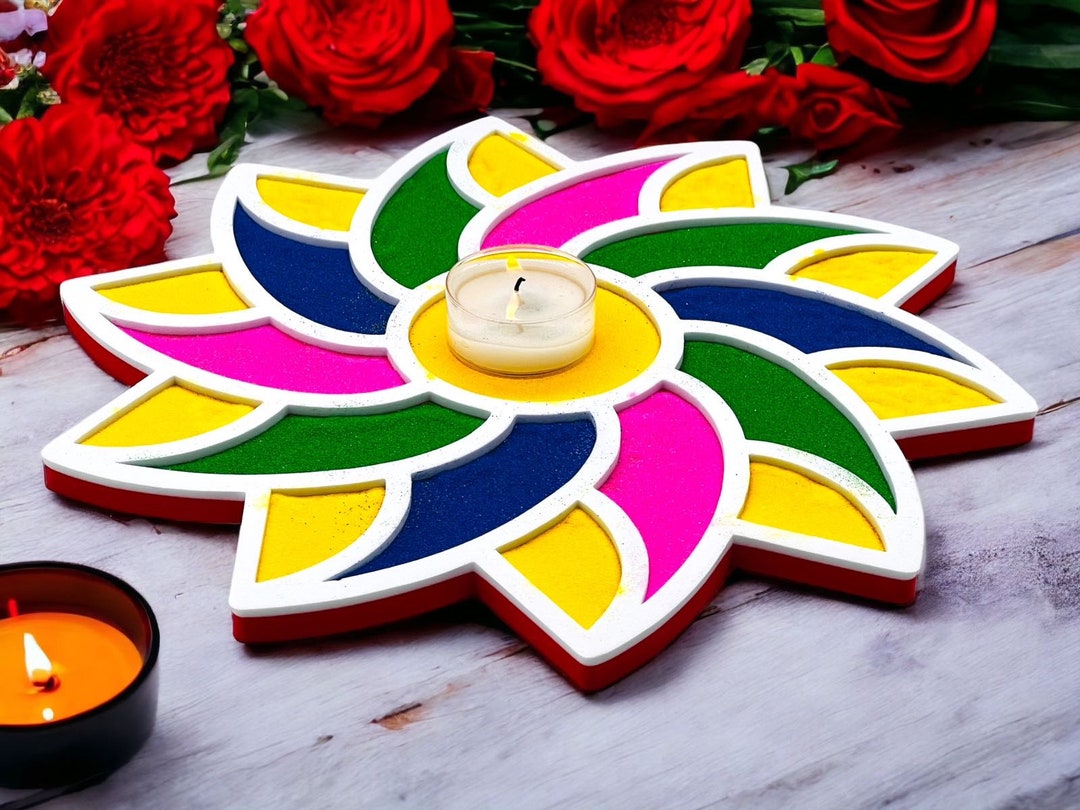 Rangoli Flower Mess-free Foam Mat, Includes 2 Mats, 9.25 in Wide for ...