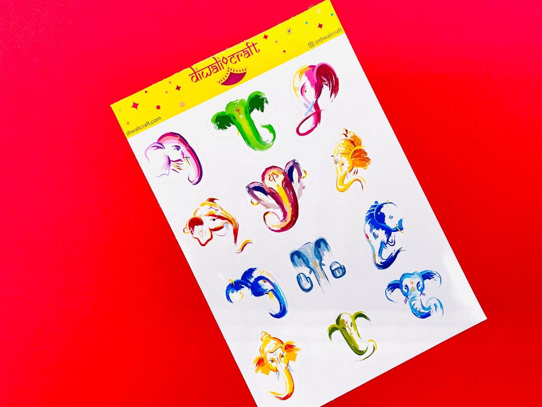 Ganesh Stickers - 12 Stickers on 1 Sticker Sheet - Etsy