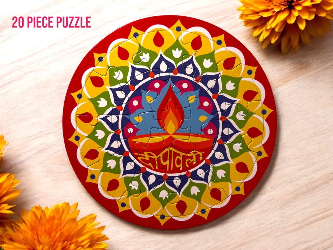 Rangoli Diya Diwali Jigsaw Puzzle - 8 Inches | 20 Pieces | 6+ Years ...