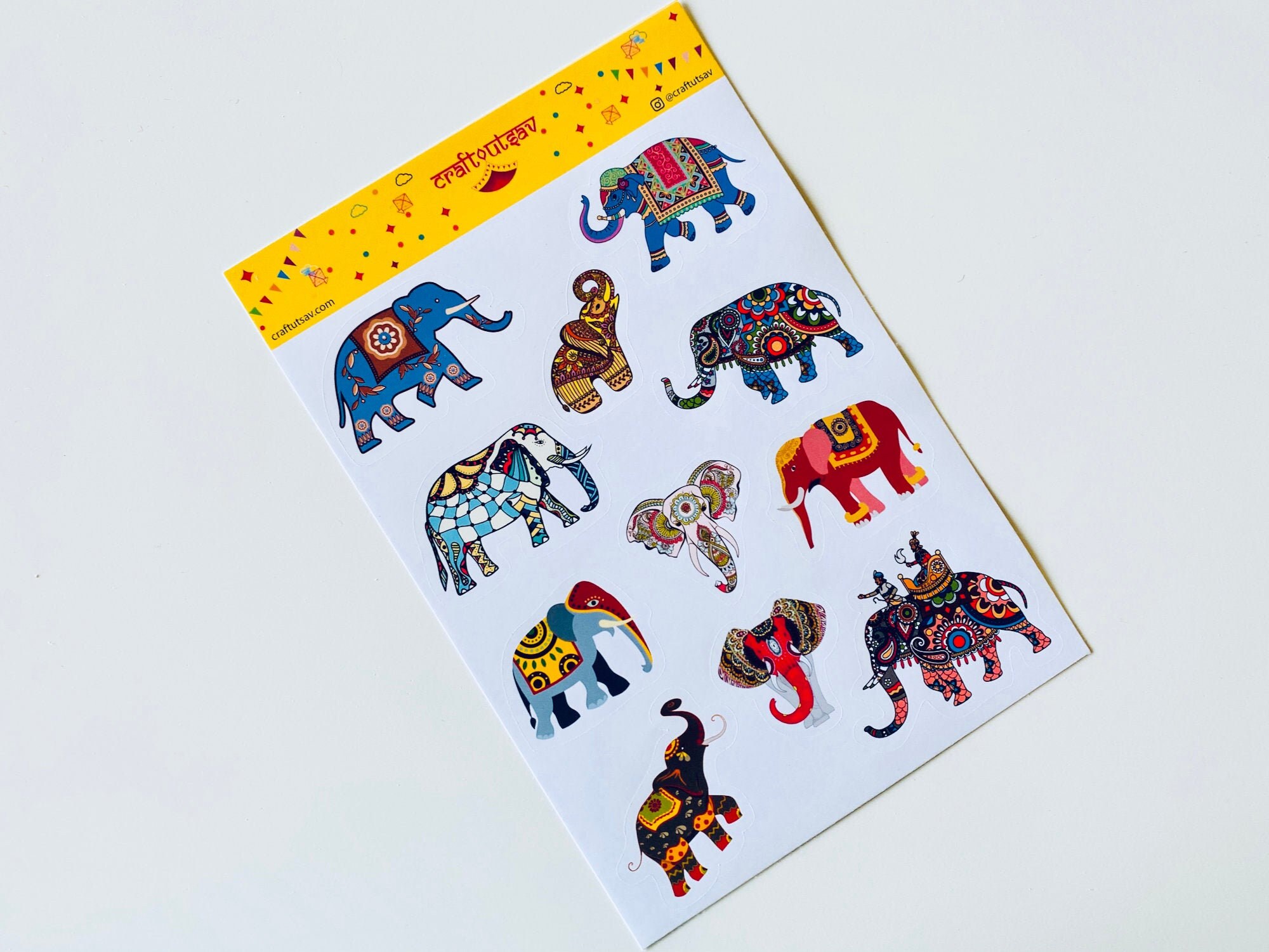 Elephant Stickers Decorative / Ornate / Indian Elephant - Etsy
