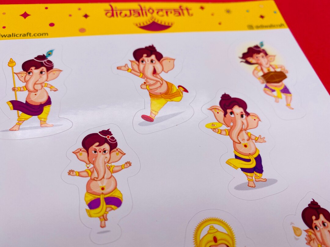 Bal Ganesh Stickers - 11 Stickers on 1 Sticker Sheet - Etsy