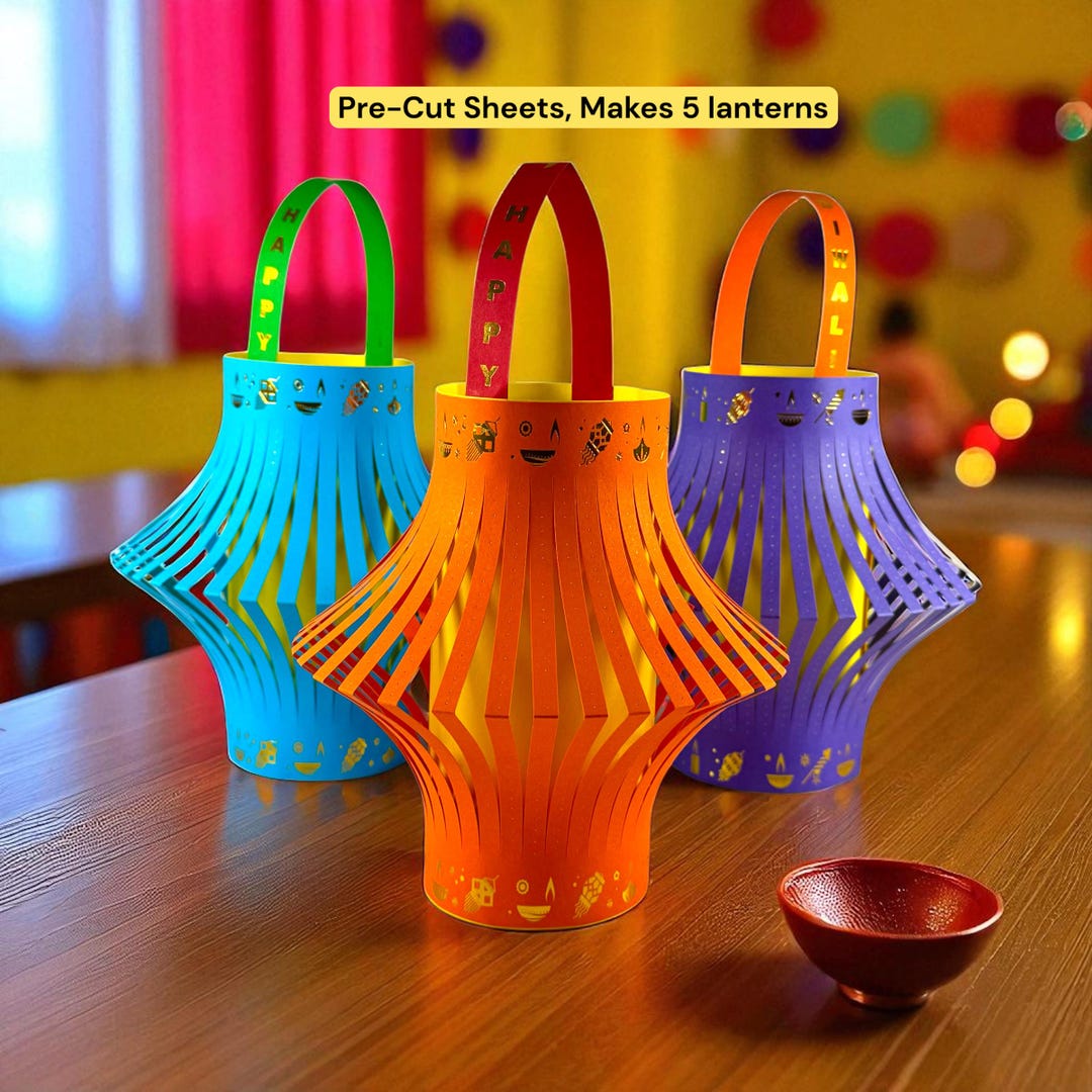 DIY Diwali Lantern Craft Kit - Makes 5 Lanterns - Diwali Craft for Kids ...