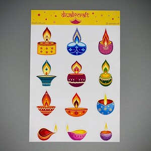 Diwali Stickers - Diya Lamp - 12 Stickers on 1 Sticker Sheet - Etsy