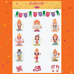 Hindu Gods, Goddesses and Symbols - 13 Stickers on 1 Sticker Sheet - Etsy