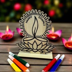 Diwali Diya Coloring Kit for Kids, Diwali Favors for Children, Pooja ...