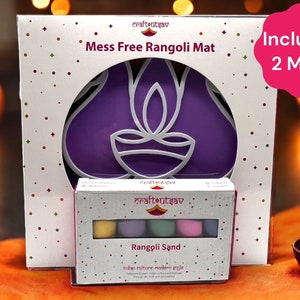 Peacock Diwali Rangoli Mess-free Foam Mat, Includes 2 Mats - 10 in Wide ...