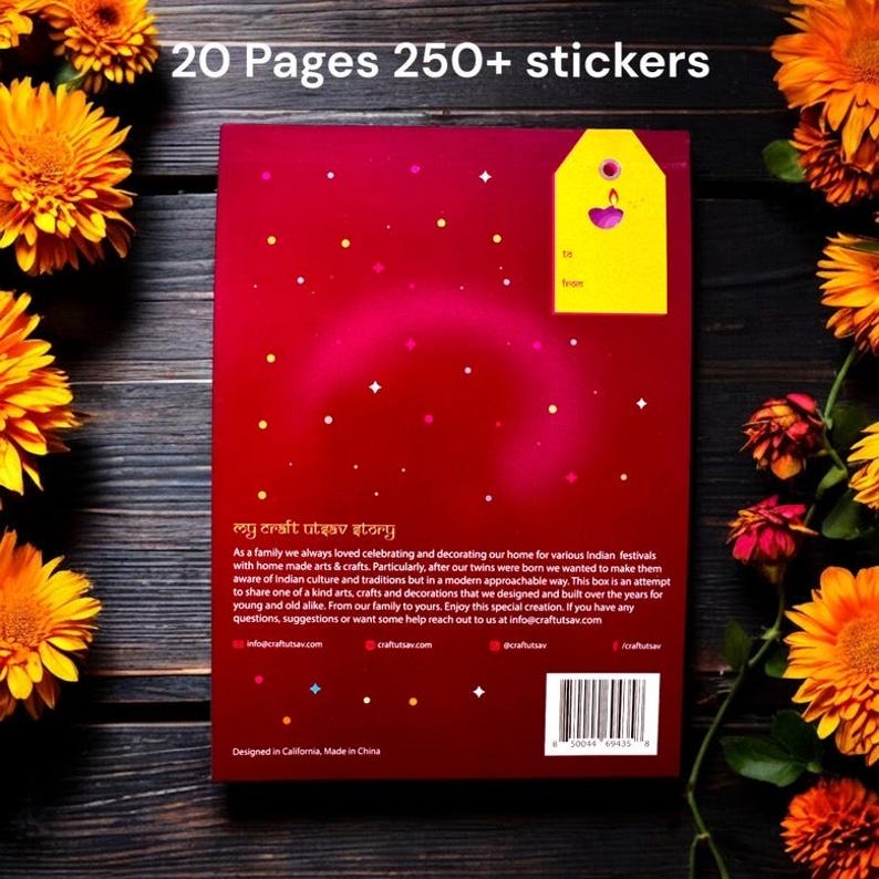 Diwali Sticker Book, 20 Sheets, 250+ Stickers, Diwali Return Gift ...