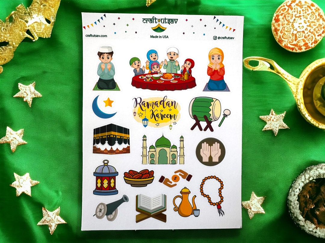 Ramadan / Eid Sticker Sheet for Kids | Ramadan Favors | Ramadan ...