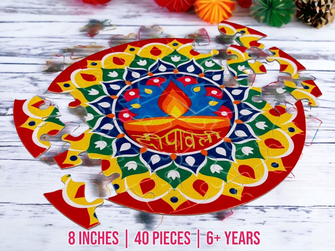 Rangoli Diya Diwali Jigsaw Puzzle 8 Inches 40 Pieces 6 Years Diwali ...