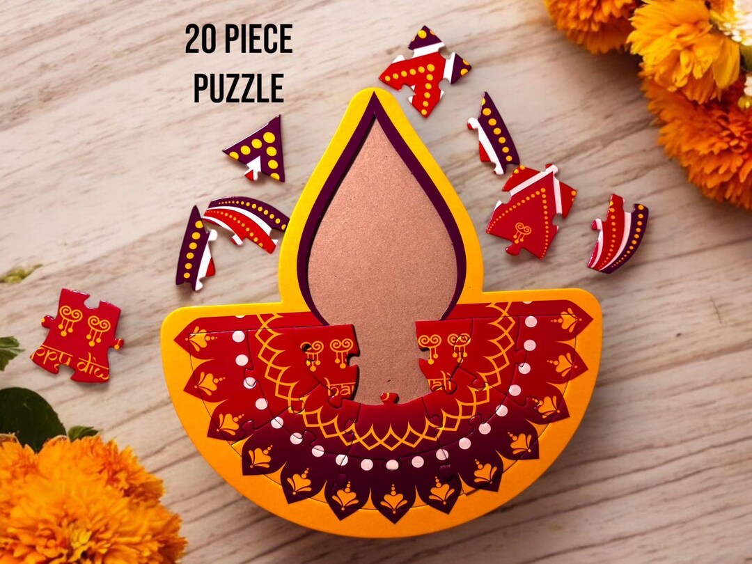 Diwali Diya Jigsaw Puzzle - 8 Inches | 20 Pieces | 4+ Years | Diwali ...