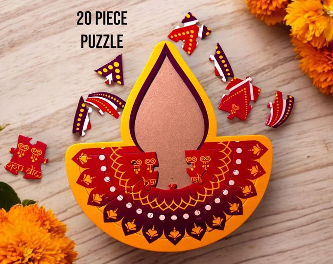Diwali Diya Jigsaw Puzzle - 8 Inches | 20 Pieces | 4+ Years | Diwali ...