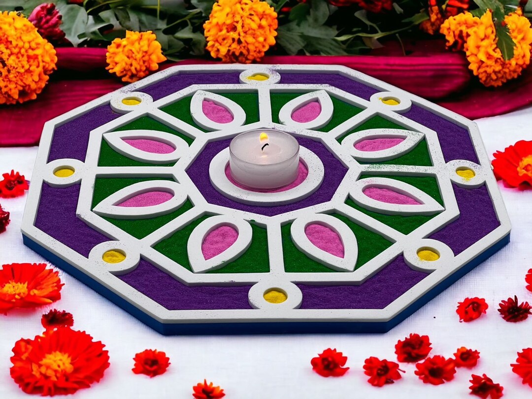 Diwali Rangoli Mess-free Foam Mat, Includes 2 Mats. 10 Inches Wide for ...
