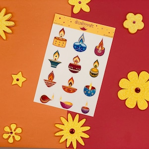 Diwali Stickers - Diya Lamp - 12 Stickers on 1 Sticker Sheet - Etsy