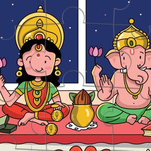 Diwali Laxmi Puja Puzzle Game - 8 X 6 Inches - Diwali Puzzles | Diwali ...