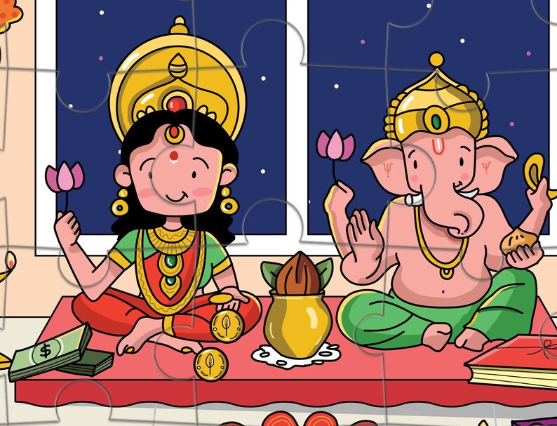 Diwali Laxmi Puja Puzzle Game - 8 X 6 Inches - Diwali Puzzles | Diwali ...