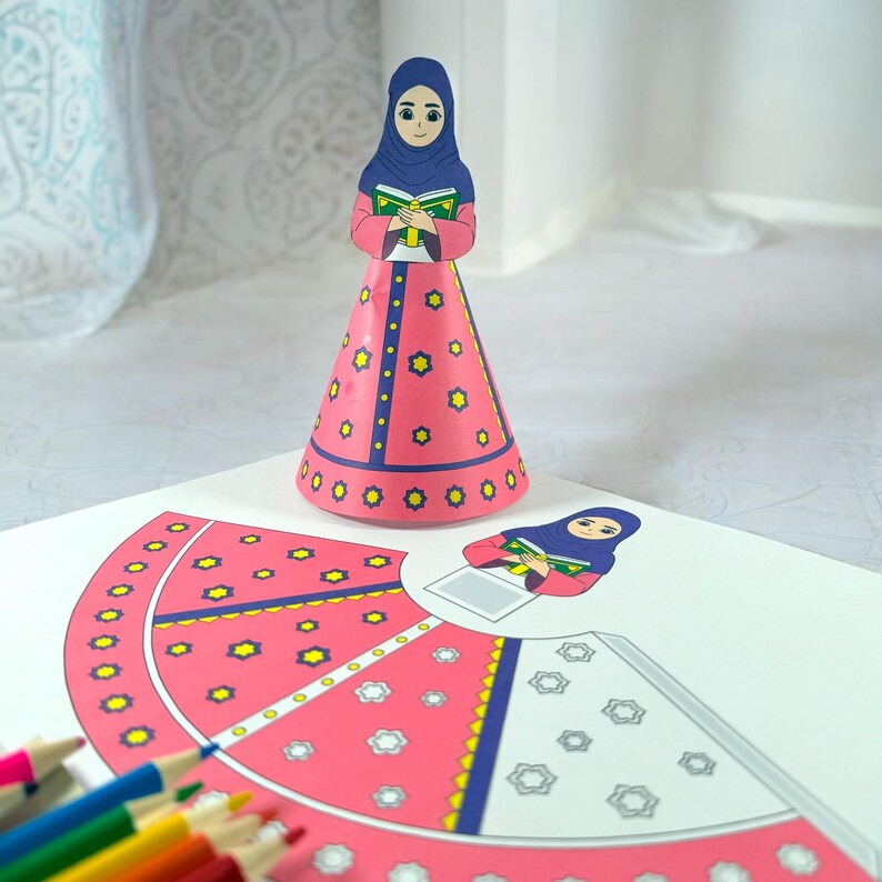 Ramadan Kids Activity | 3 Printable Paper Craft Dolls | Prayer Dress ...