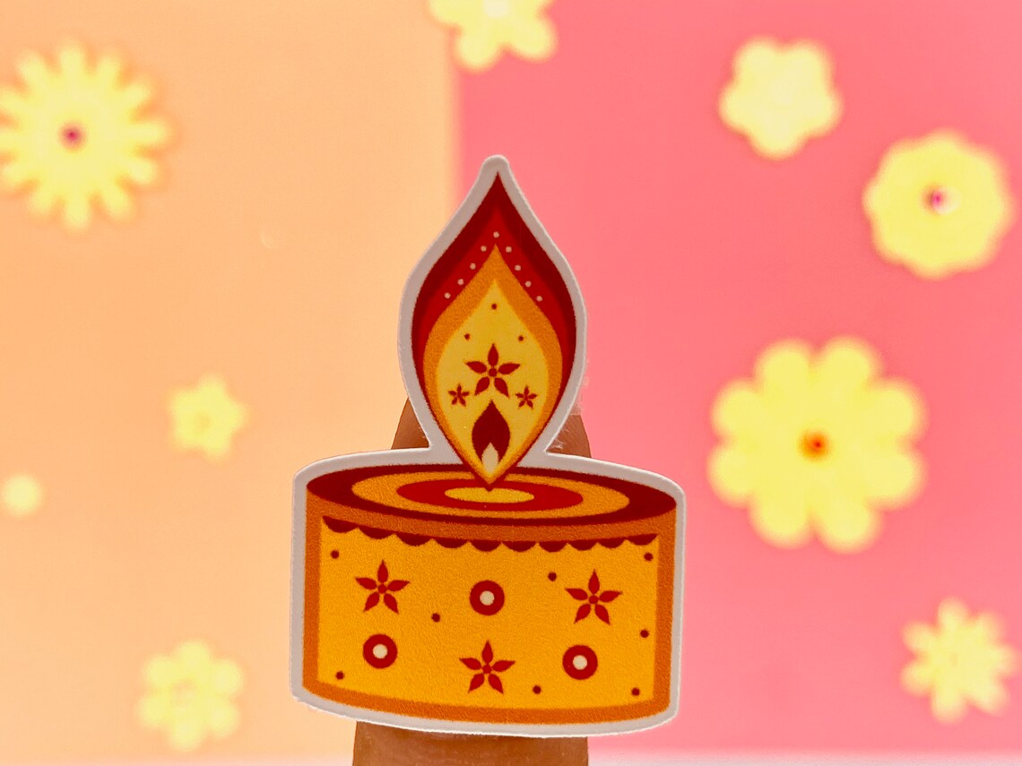 Diwali Stickers - Diya Lamp - 12 Stickers on 1 Sticker Sheet - Etsy