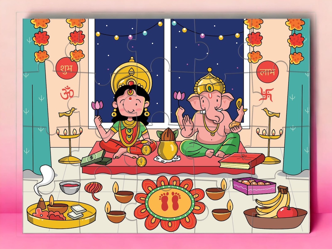 Diwali Laxmi Puja Puzzle Game - 8 X 6 Inches - Diwali Puzzles | Diwali ...