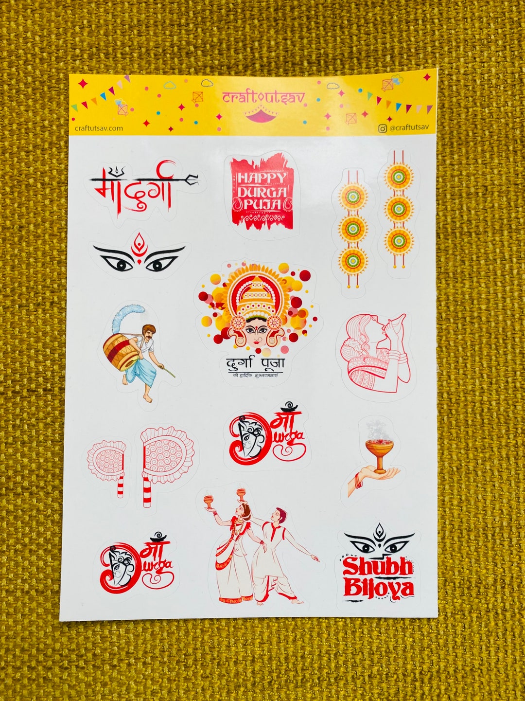 Durga Puja Sticker | Dassehra | Kolkata | Shubh Bijoya | Maa Durga - Etsy