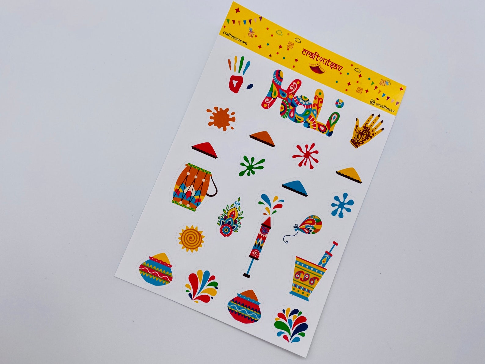 Happy Holi Sticker Sheet Festival of Colors / Holi Hai 20 - Etsy