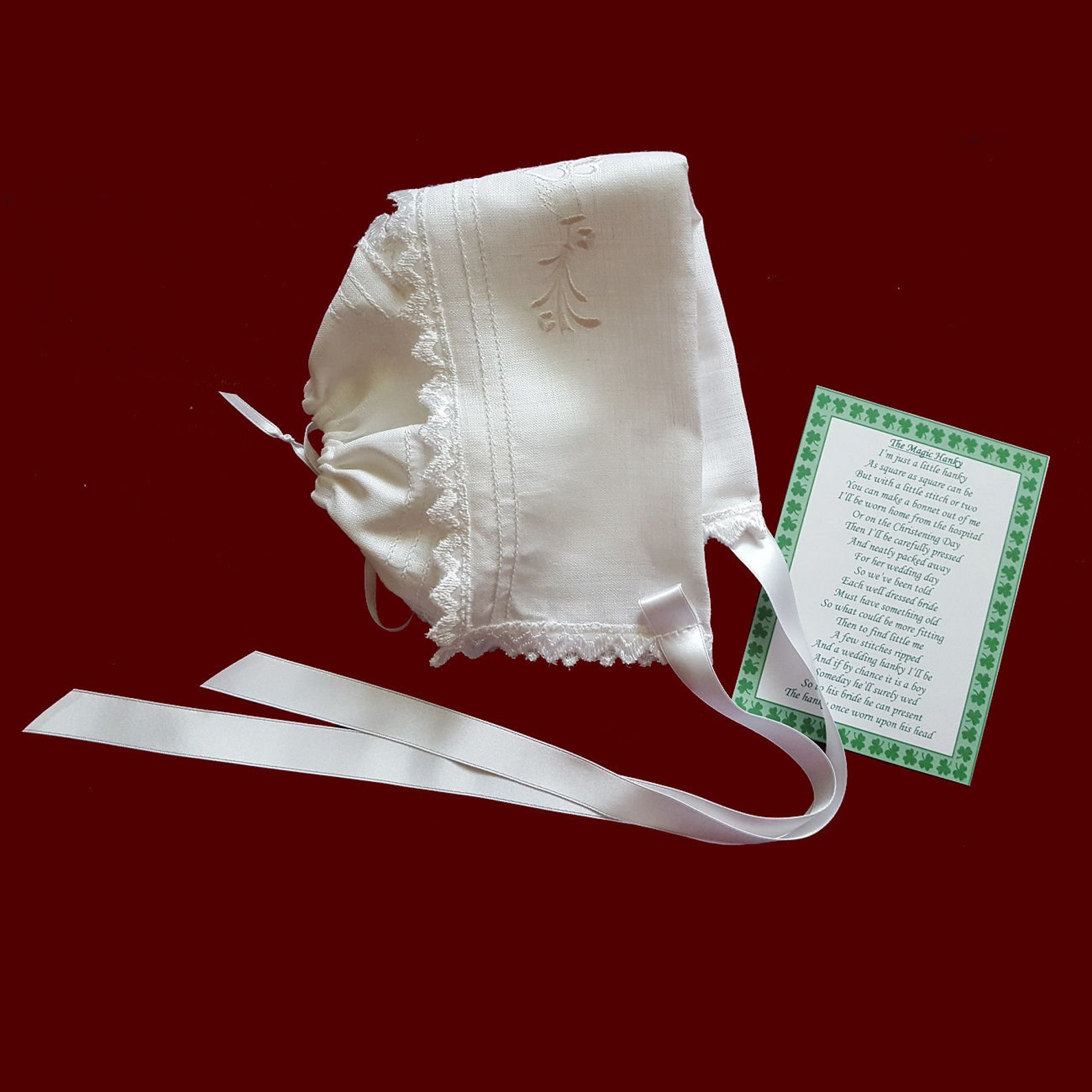 Irish Magic Hanky With Embroidered Claddagh & Heart Lace - Etsy