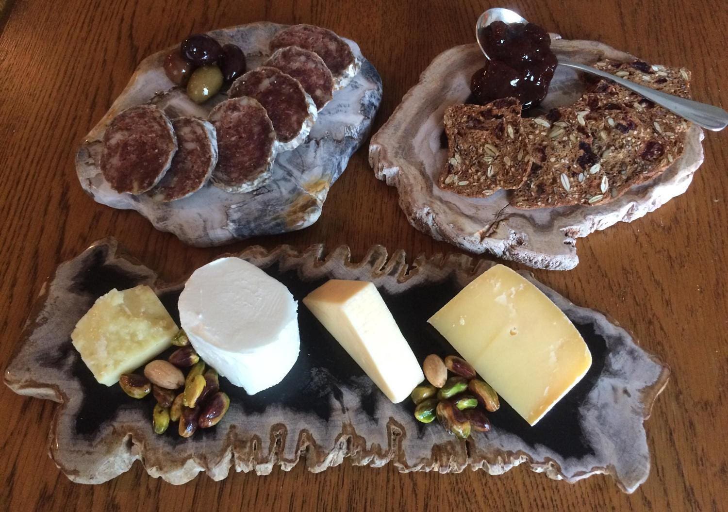 Petrified Wood Cheese Board Fossil Display Piece Petrify Wood Plates ...