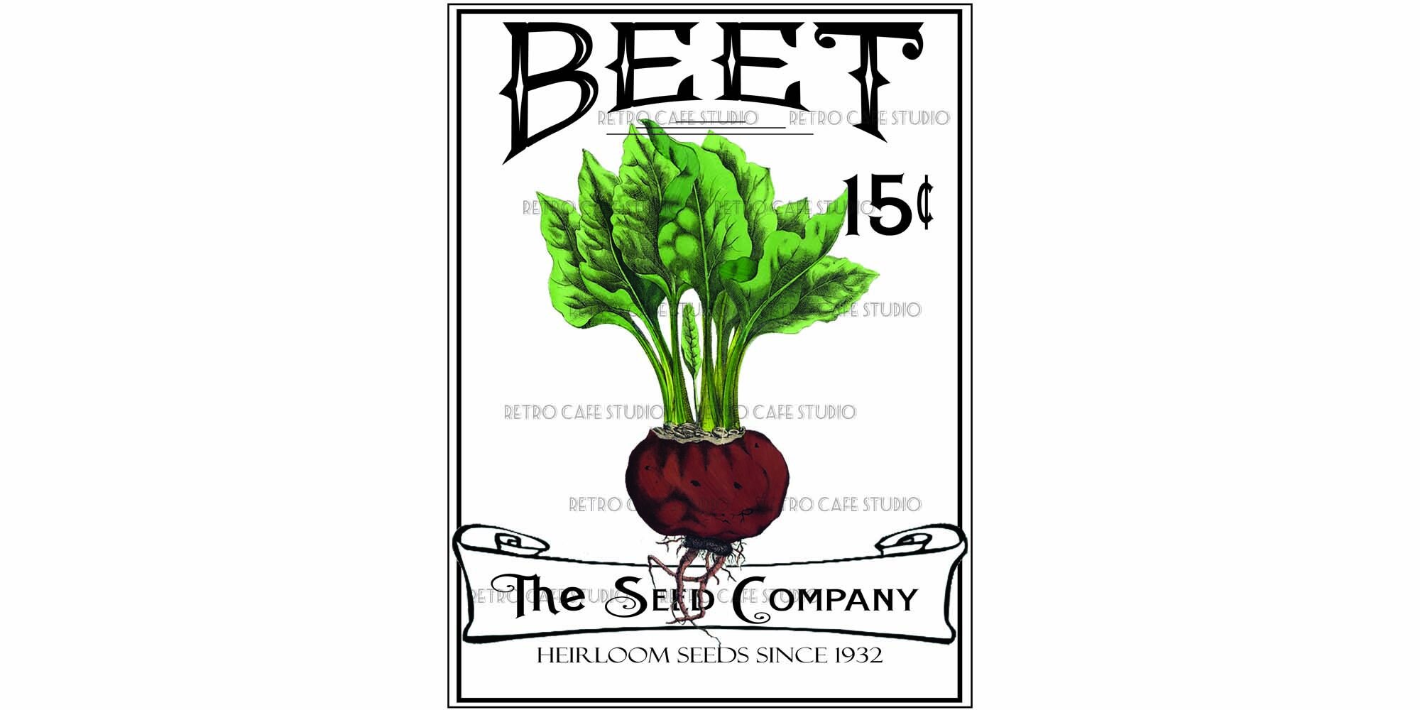 Vintage Garden Vegetable Beet Seed Packet Illustration Digital Download ...
