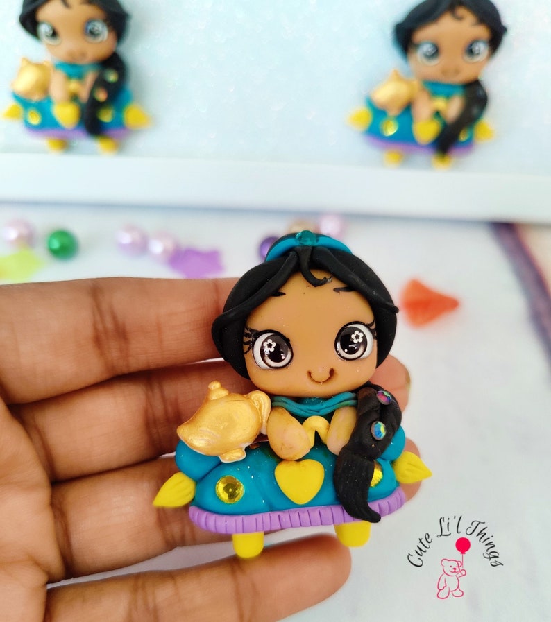 CLAY Dolls Disney Princess clay Dolls princess Figures bow - Etsy