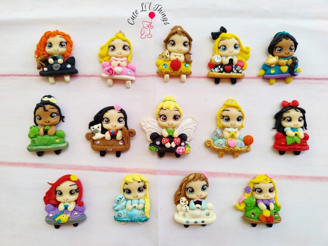 CLAY Dolls Disney Princess ,clay Dolls ,princess Figures ,bow ...