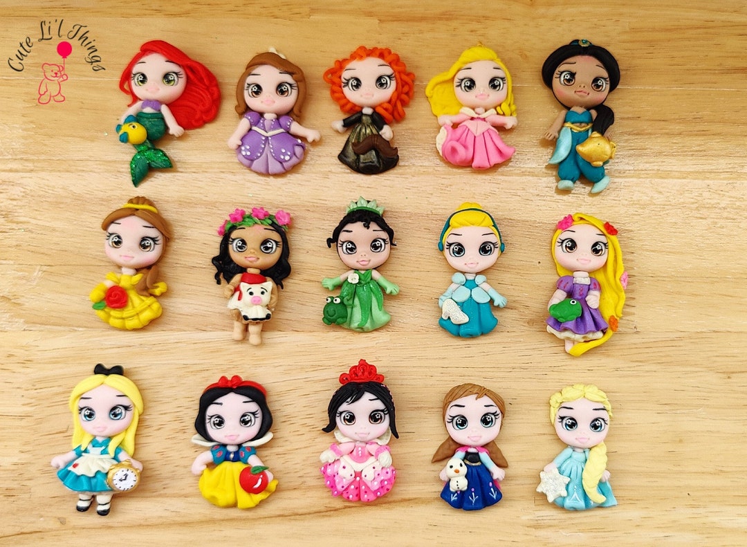 CLAY Dolls Disney Princess ,clay Dolls ,princess Figures ,bow ...