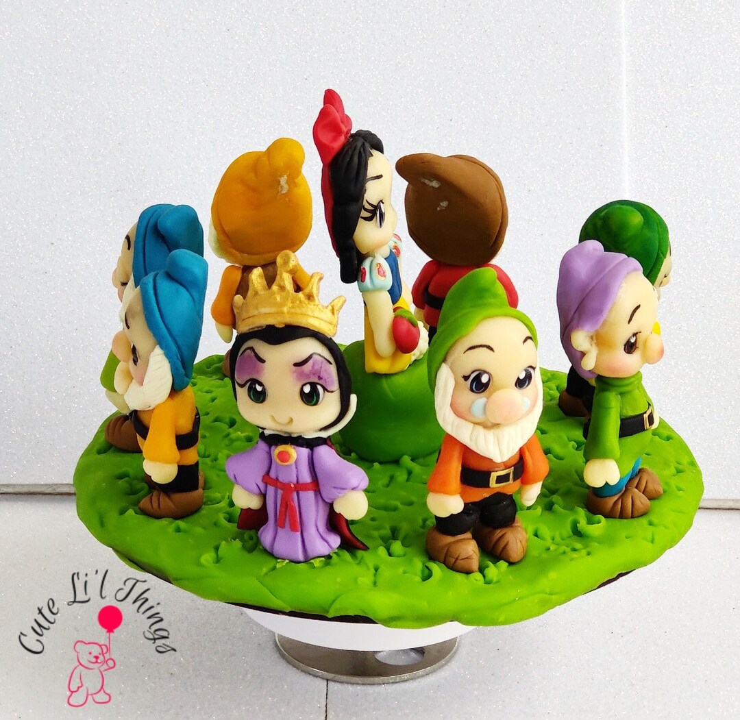 SNOW WHITE Clay Dolls ,clay Dolls ,princess Figures ,bow Centerpieces ...