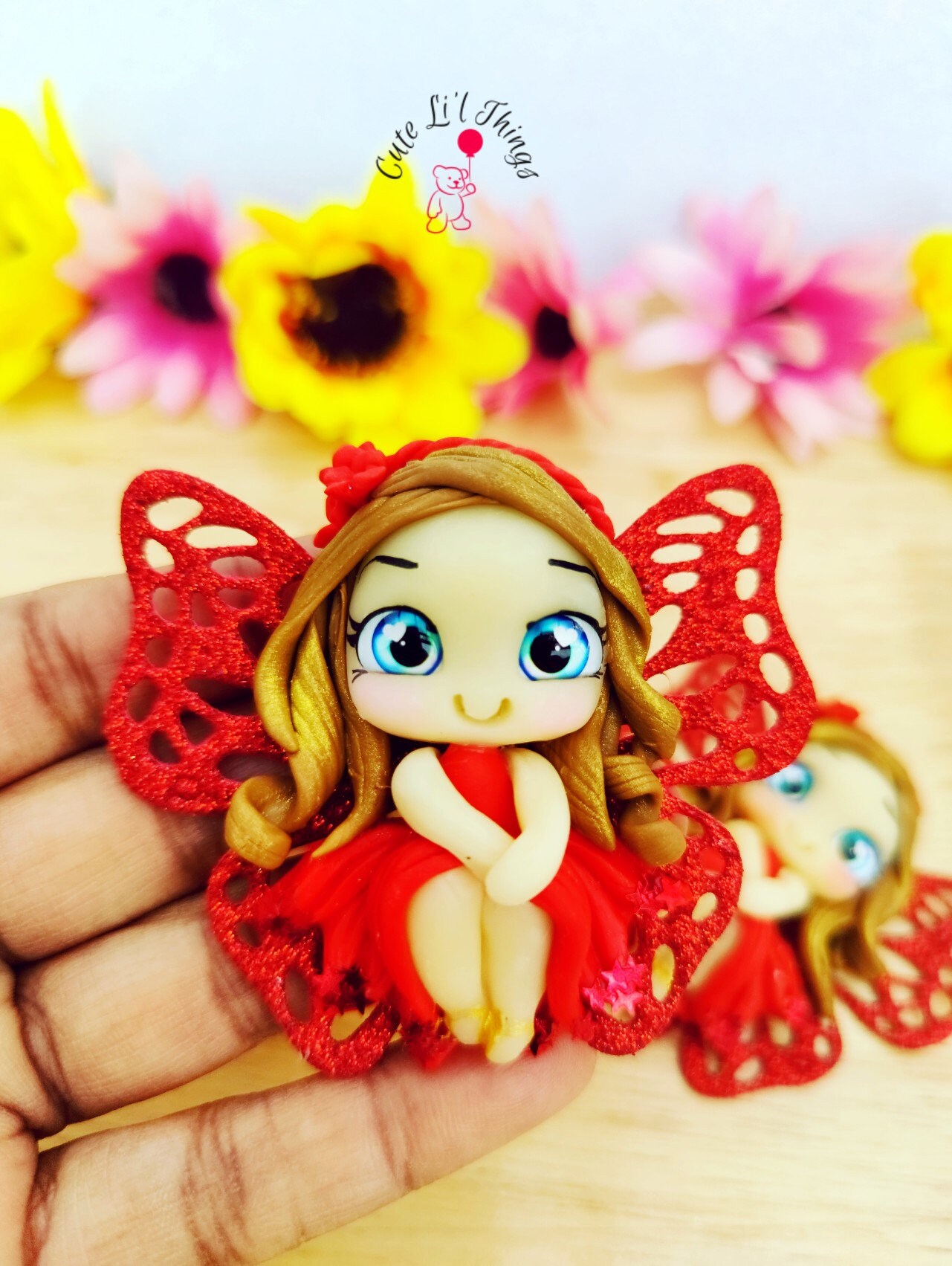 CLAY Dolls clay Dolls princess Figures bow Centerpieces - Etsy