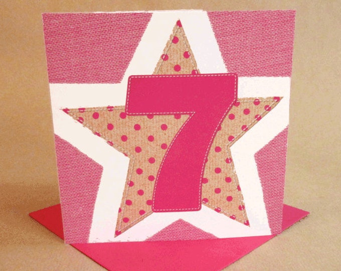 7th Birthday Card for Her, 7th Birthday Card for Girls, 7 Year Old ...