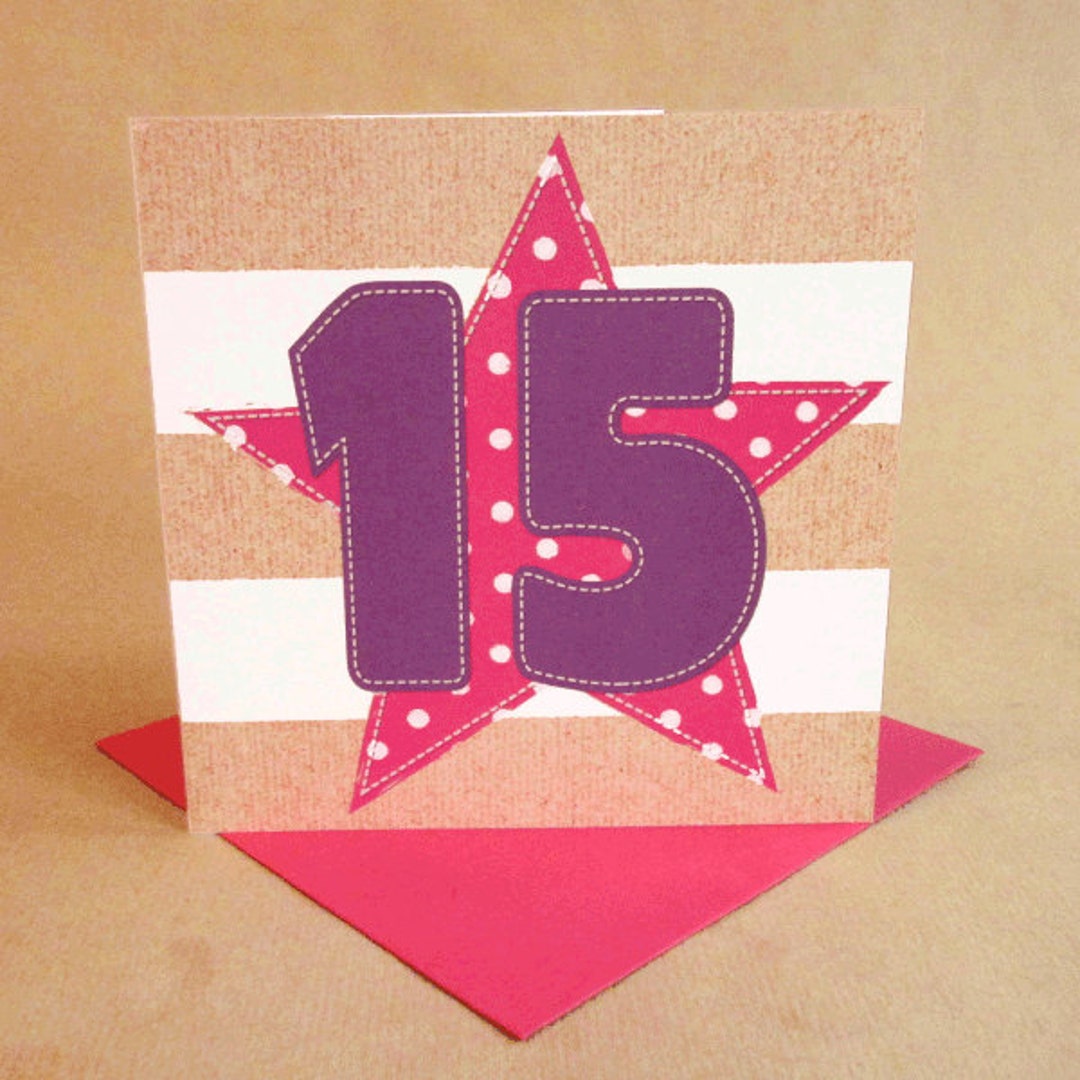 Age 15 Girl Birthday Card - Etsy