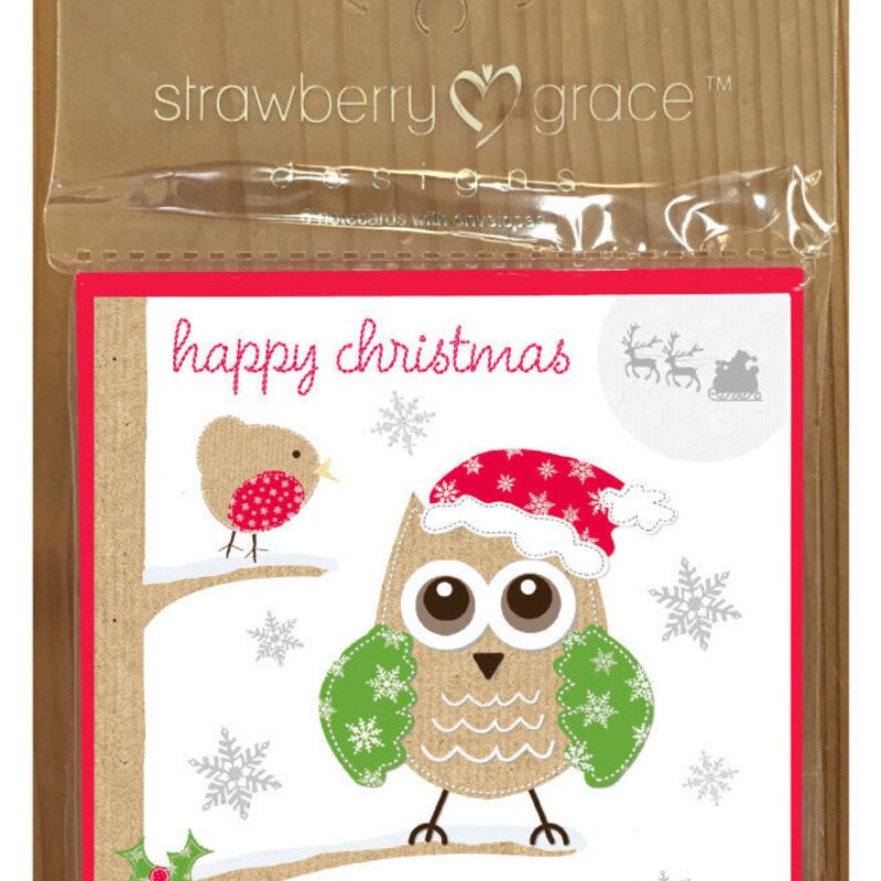 Owl Christmas Card - Etsy