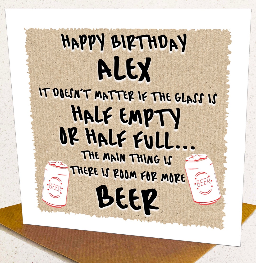 Personalised Name Beer Birthday Card, Funny Birthday Card, Funny Beer ...